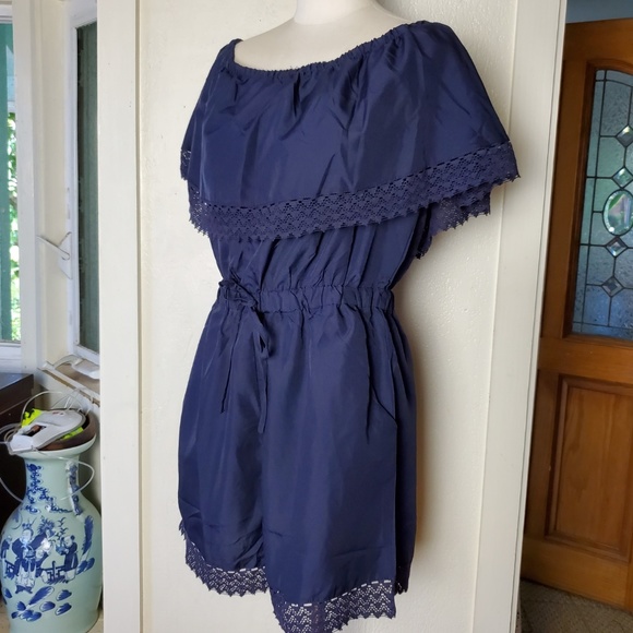 Style House | Pants & Jumpsuits | Style House Navy Blue Lace Trim ...